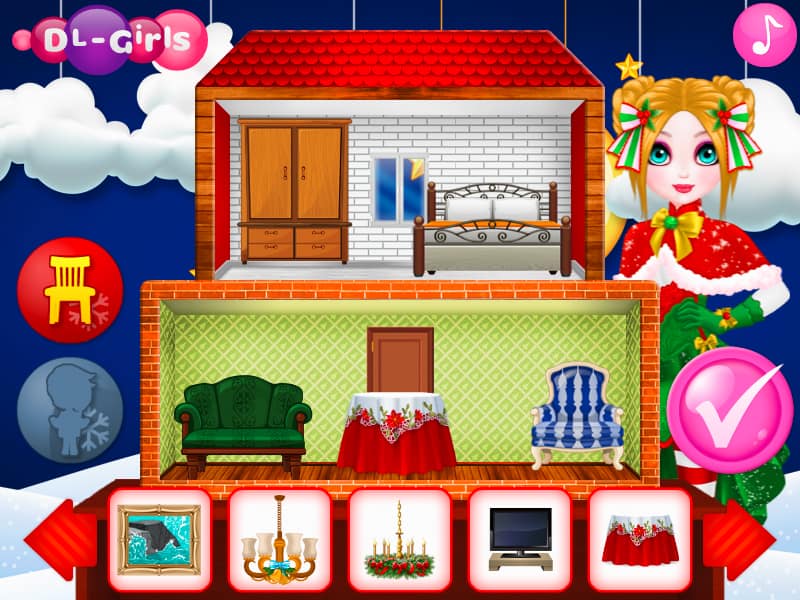 Christmas Puppet Princess House - Juego Online Gratis | MisJuegos