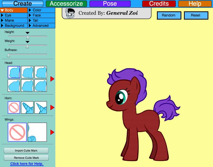 Pony Creator - Juego Online Gratis | MisJuegos